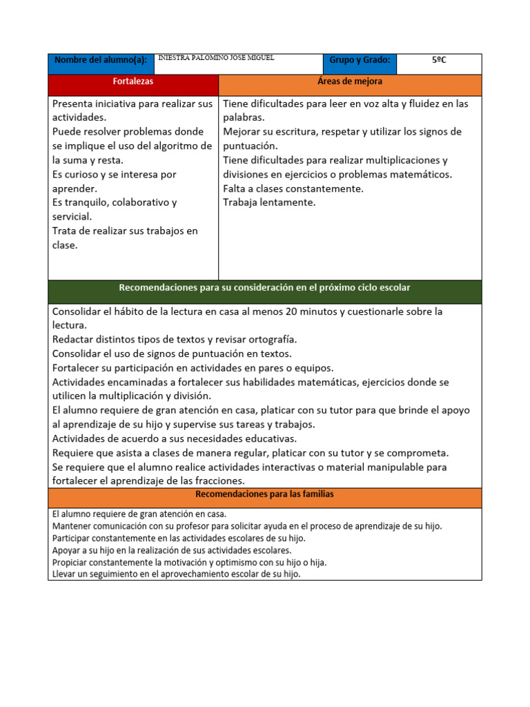 Fichas 2 | PDF | Aprendizaje | Puntuación