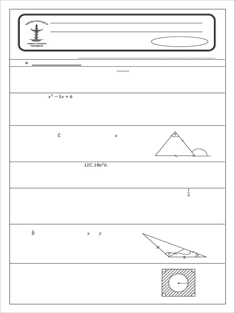 Grade 10 Maths Term Test Paper | PDF | Mathematics | Euclid