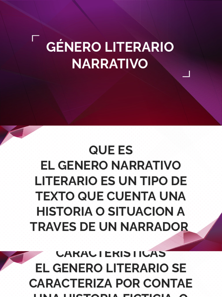 Presentación de Genero Literario Narrativo ? | PDF