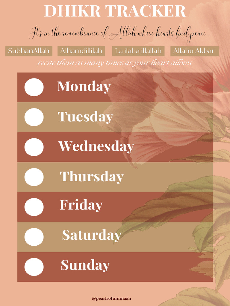 Dhikr Tracker for Daily Recitation | PDF