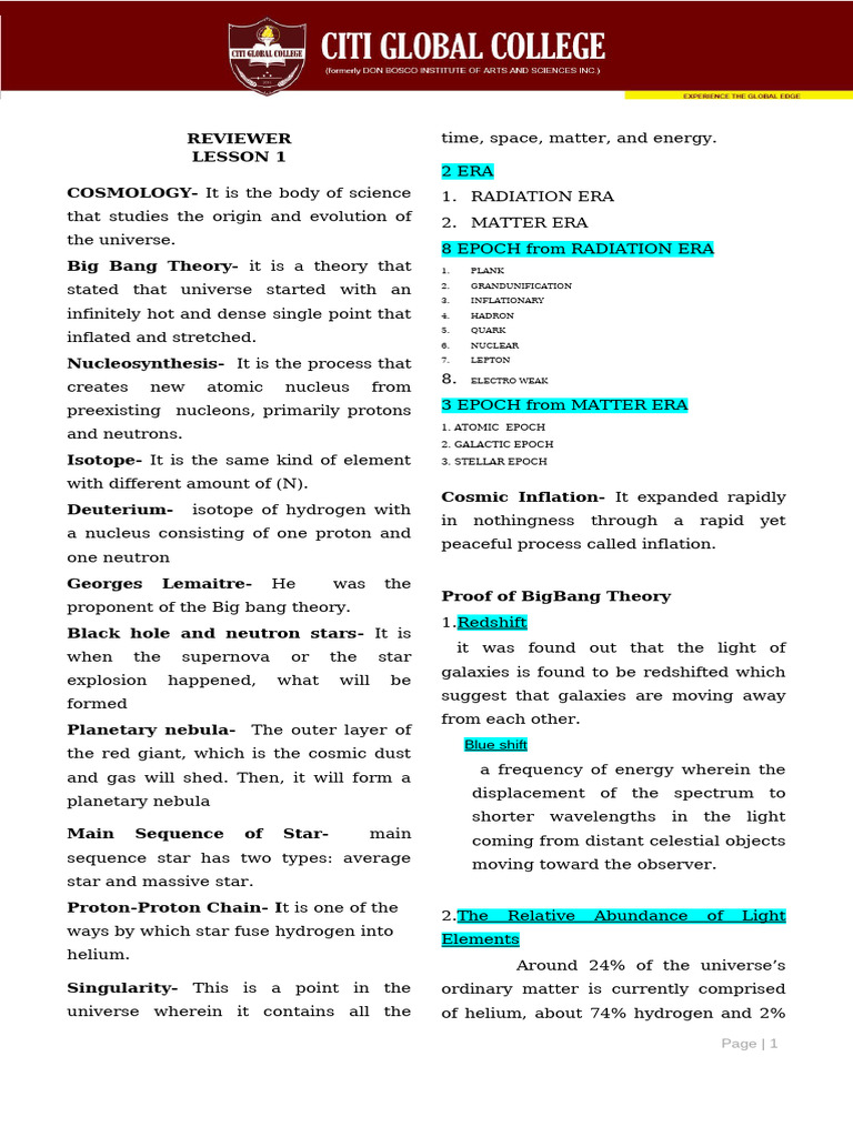 Physical Science Midterm Reviewer | PDF | Stars | Nuclear Physics