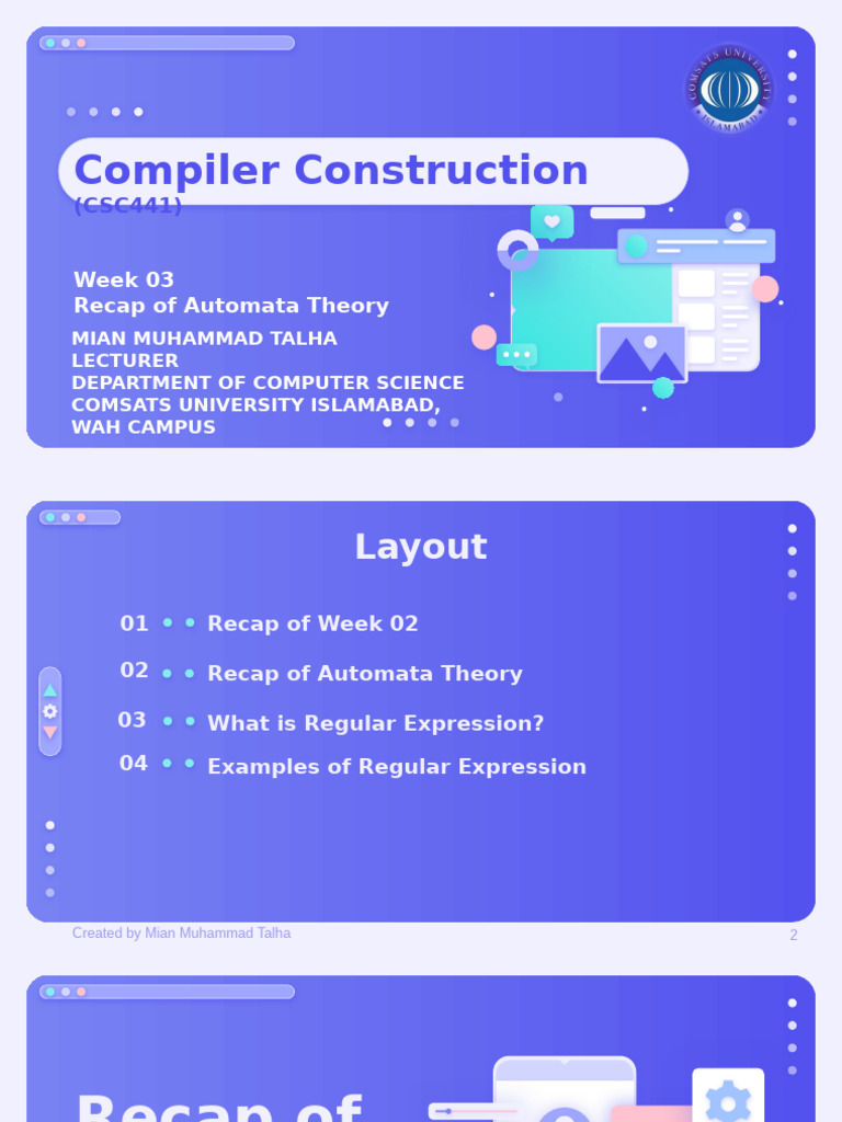 Compiler Construction (Week 03-Recap of Automata Theory) | PDF | Automata Theory | Regular ...