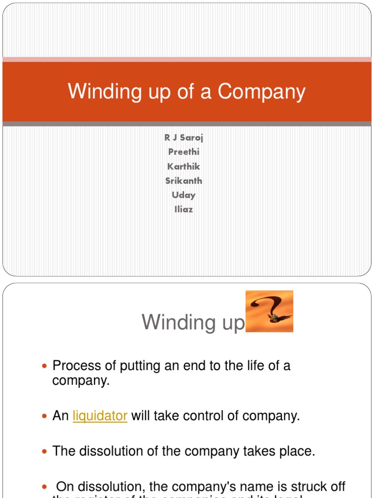 Company Winding Up Process Explained | PDF | Liquidation | Companies