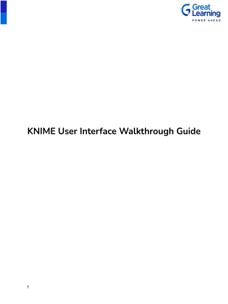 KNIME - User Interface Walkthrough Document | PDF | Icon (Computing ...