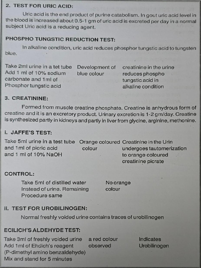 Test For Uric Acid | PDF