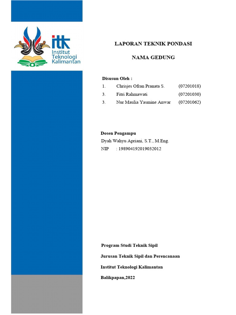 Laporan Teknik Pondasi Bang Jess | PDF