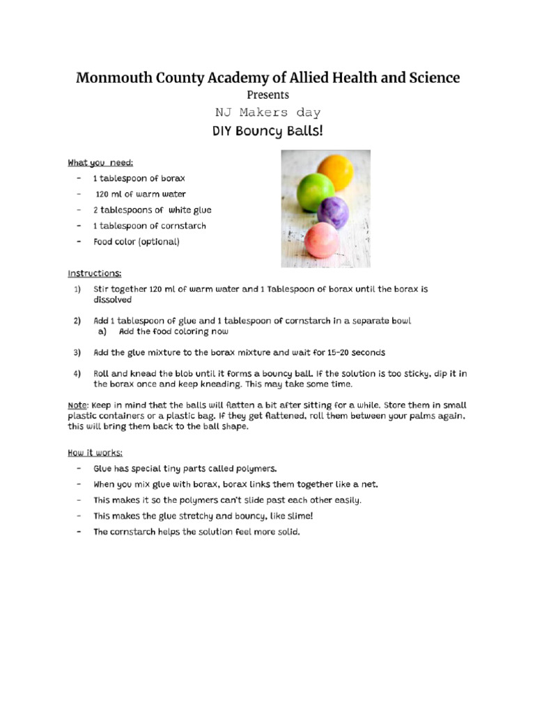How To Make Bouncy Balls | PDF