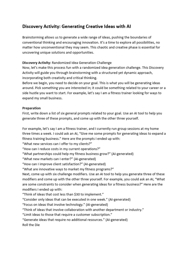 Generating Creative Ideas | PDF | Brainstorming | Human Communication