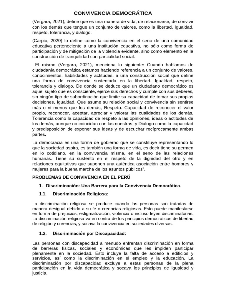 Convivencia Democratica | PDF | Corrupción política | Democracia