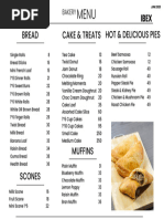 Bakery Products Price List | PDF | Doughnut | Breads