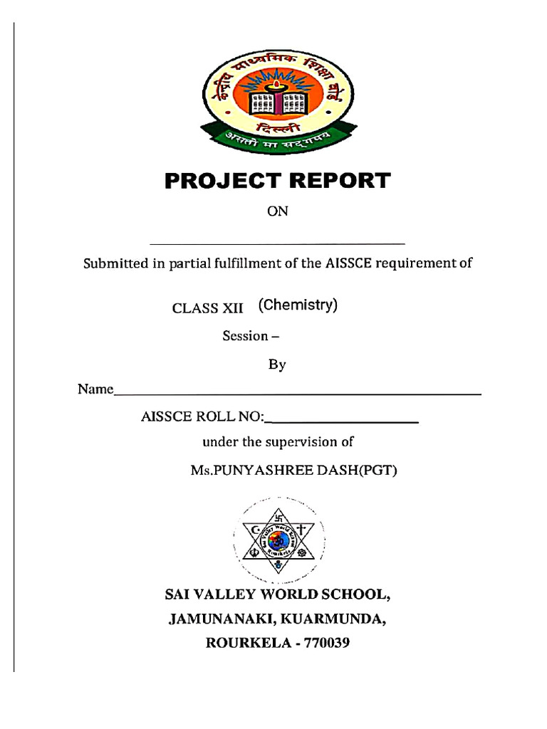 Chemistry Project Report and Certificate | PDF