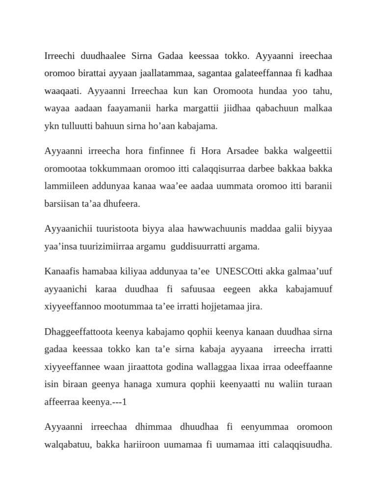 Irreecha Sirrii | PDF