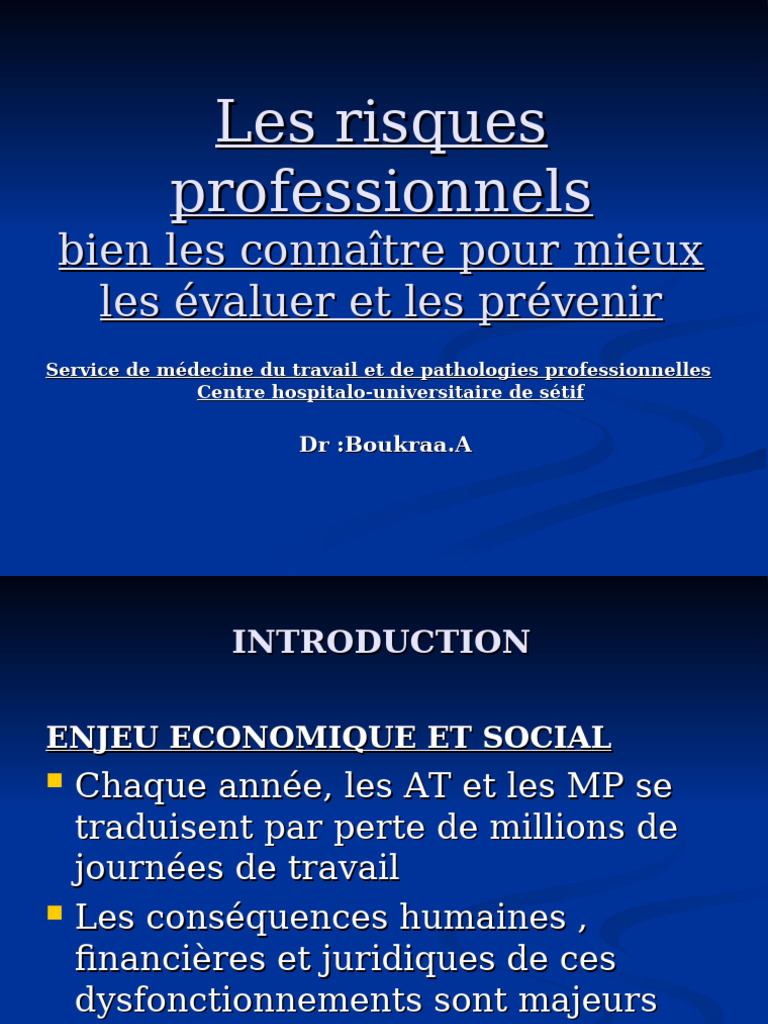 Connaitre les risques professionnels | PDF