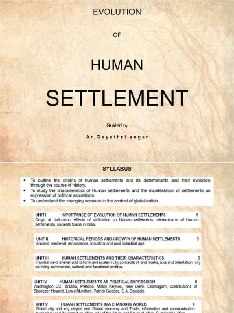 Human Settlement and Planing | PDF