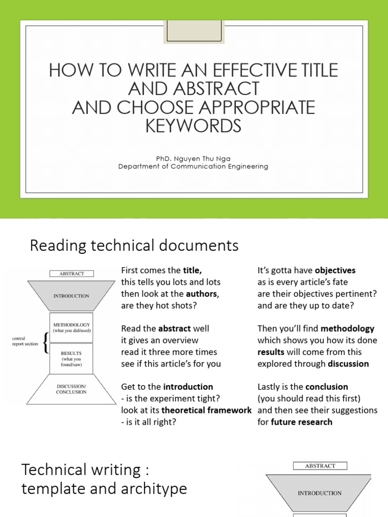 W13. How To Write An Effective Title and ABSTRACT | PDF