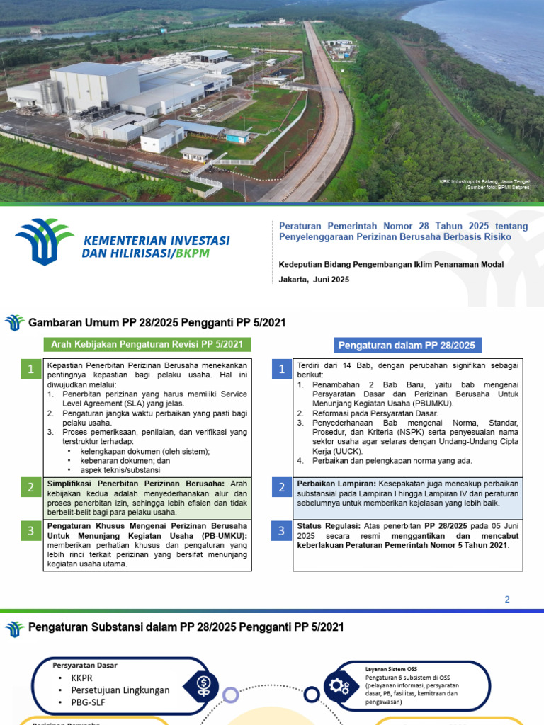 PP 28 Tahun 2025 Sebagai Pengganti PP 5 Tahun 2021 | PDF