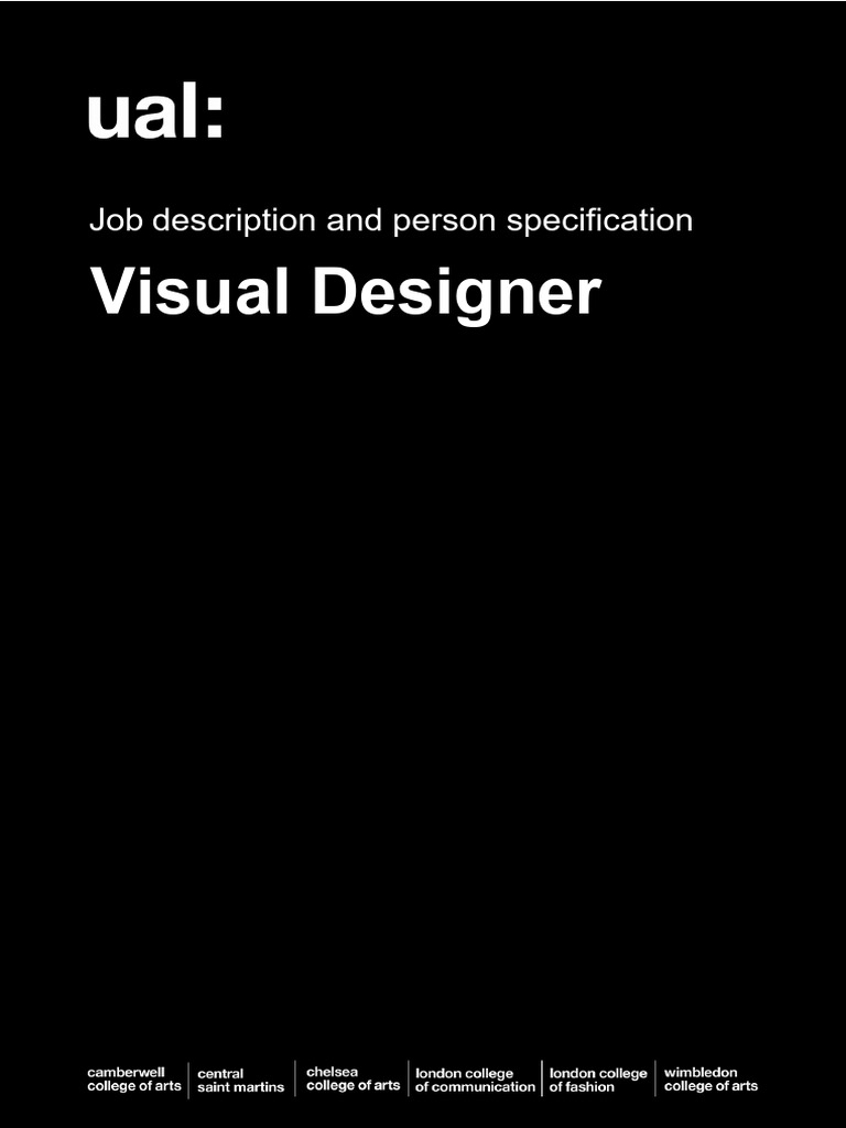 Visual Designer Job Description at UAL | PDF | Educational Technology ...