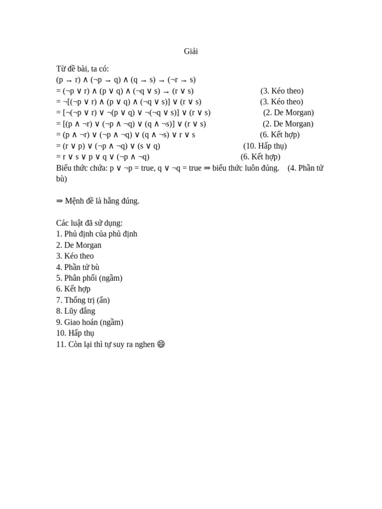 Giai Cau1 R To S LuatDayDu | PDF