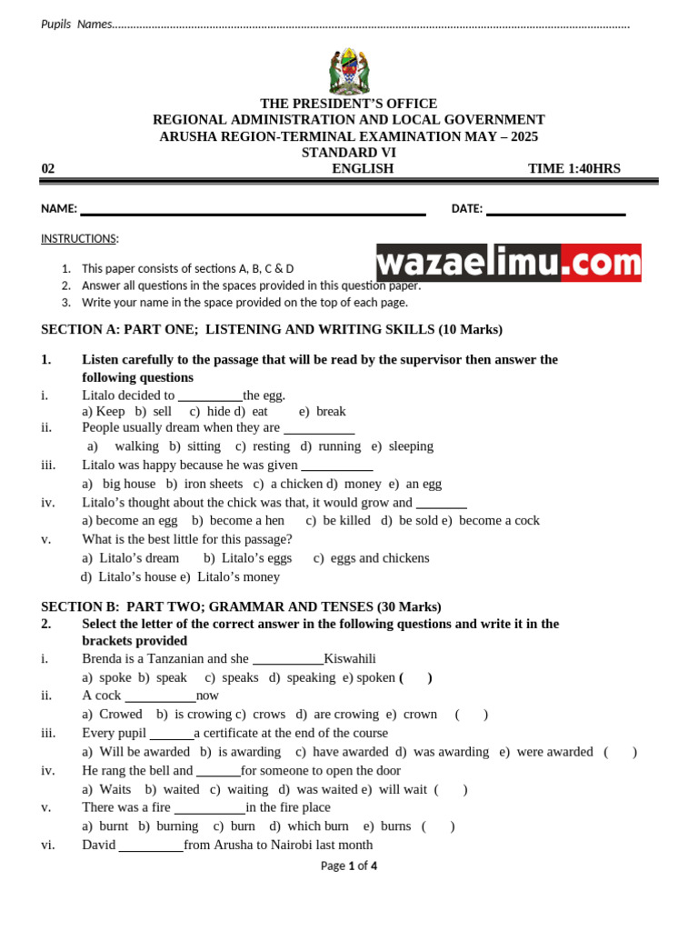 English STD 6 | PDF | Hippopotamus | Chicken
