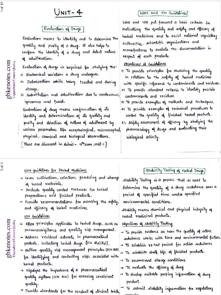 Herbal Unit 4 | PDF