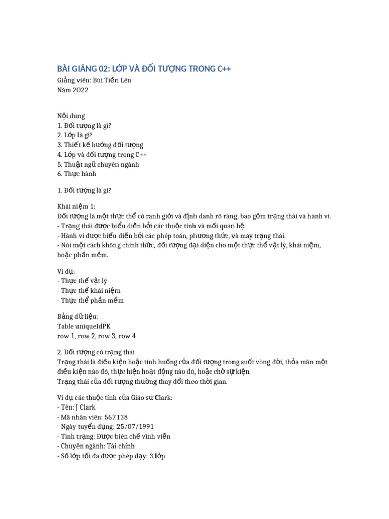 lect02-cpp-class-phương pháp lập trình hướng đối tượng | PDF