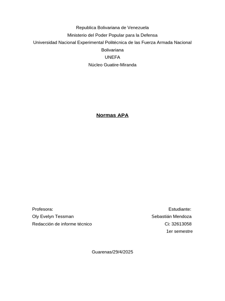 Guía de Normas APA para Informes Técnicos | PDF | Software de la ...