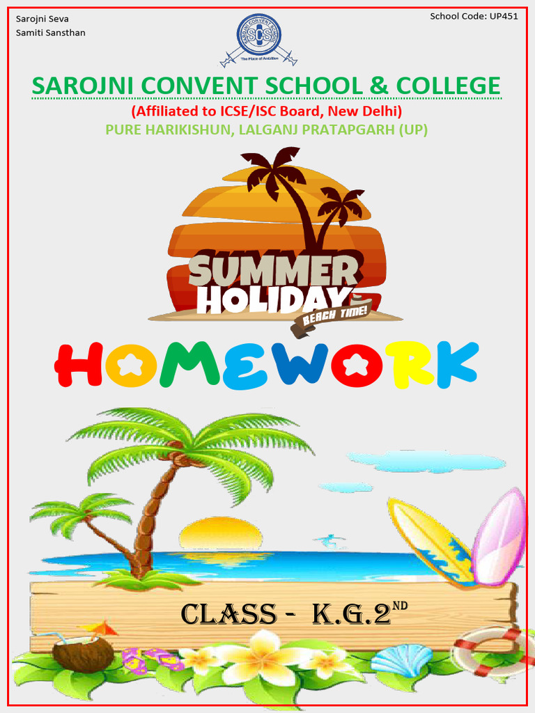 Sarojni Convent School Homework Guide | PDF