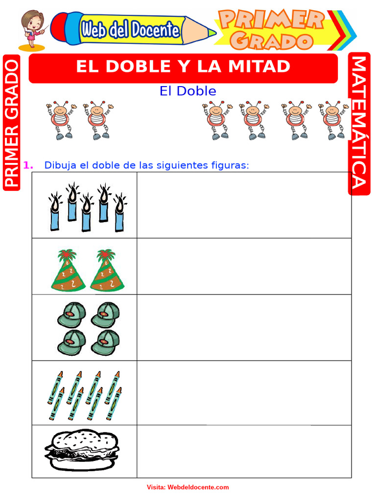 El Doble y La Mitad para Primer Grado de Primaria | PDF