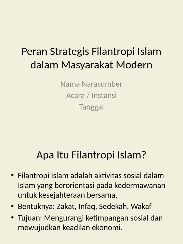 Filantropi Islam Presentasi Edited | PDF