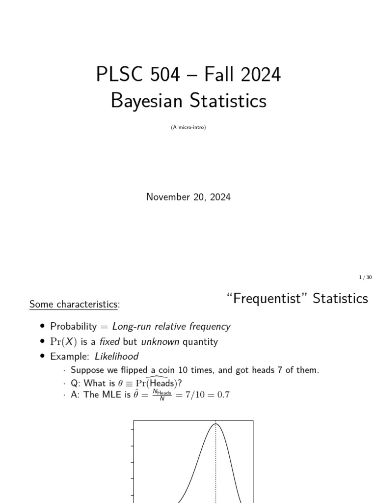PLSC504 Bayes 2024 Slides | PDF | Bayesian Inference | Quantitative ...