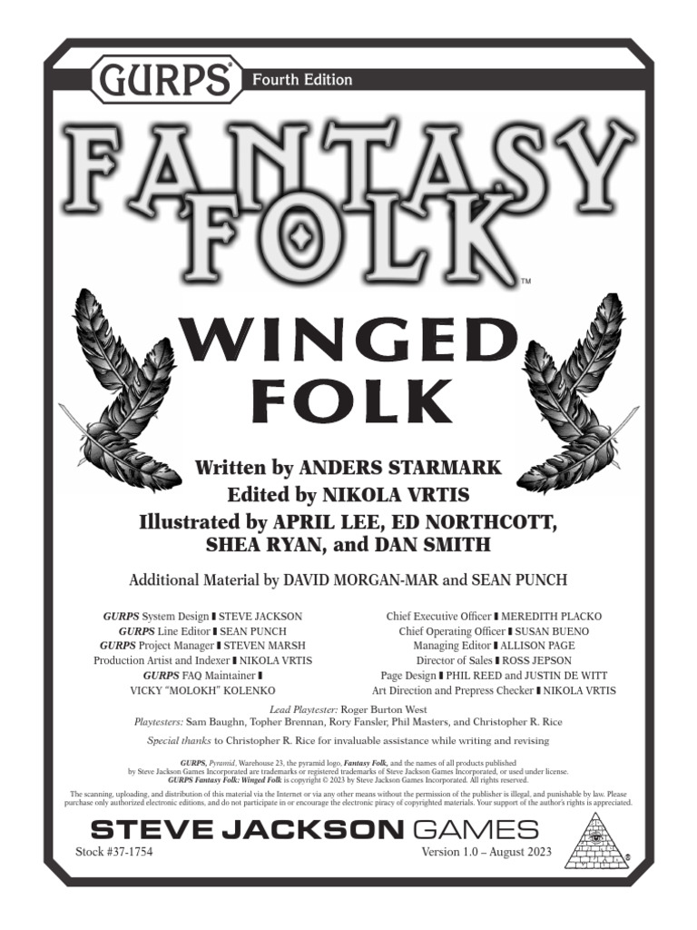 GURPS Fantasy: Winged Folk Guide | PDF
