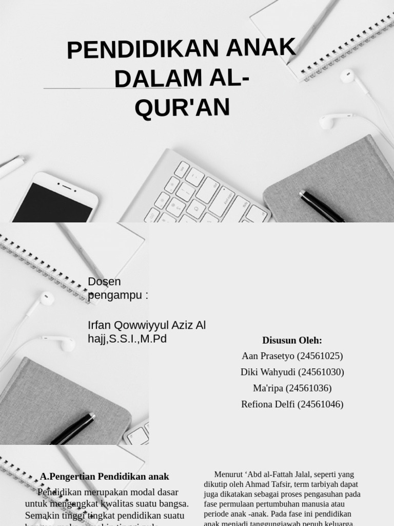 Pendidikan Anak Dalam Al Qur'An | PDF