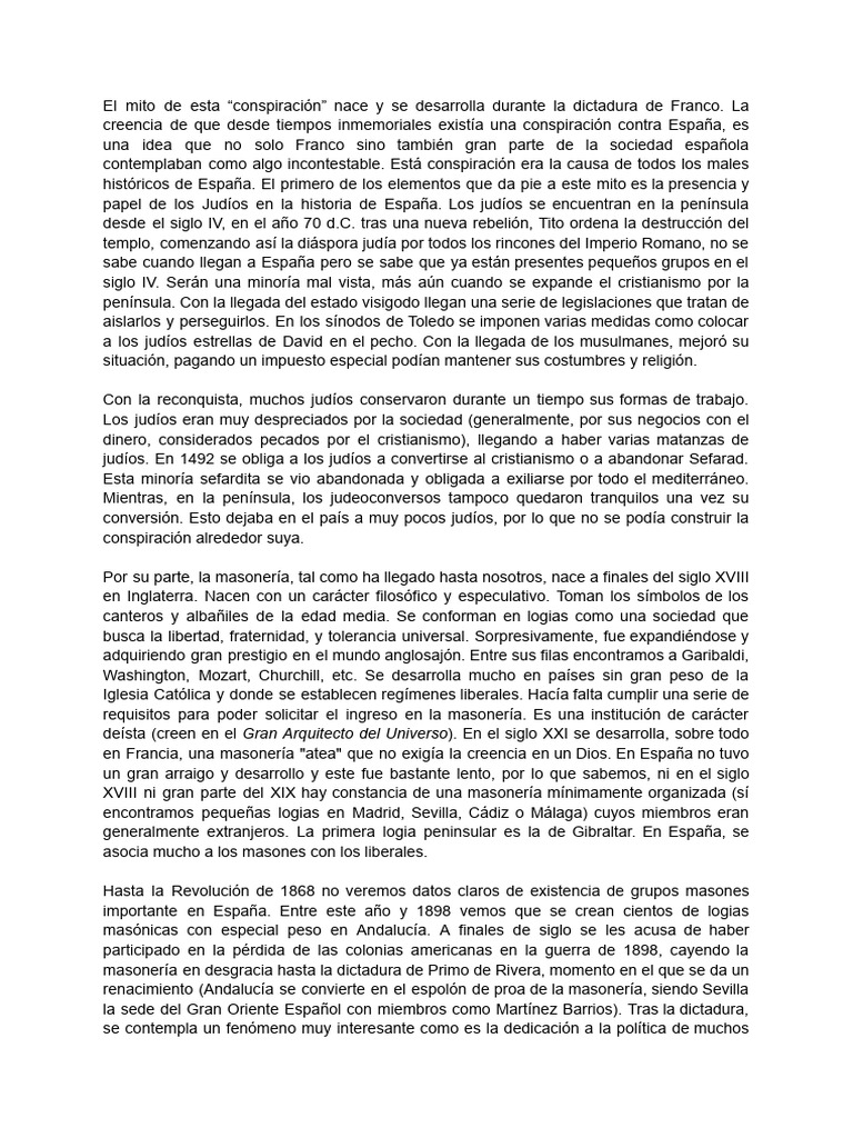 Memoria de La Charla - La Conspiración Judeomásonica - de Leandro Álvarez Rey - Documentos de ...