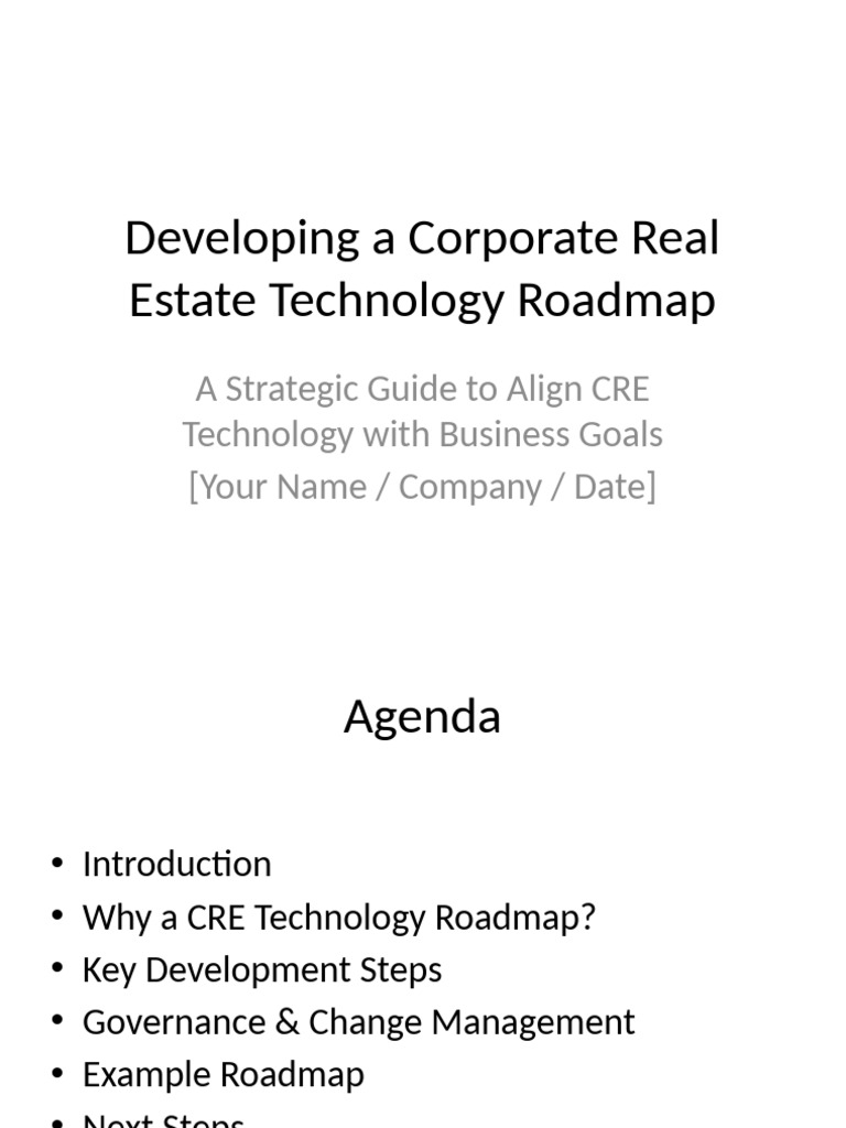 CRE Technology Roadmap Strategy Guide | PDF | Governance | Innovation
