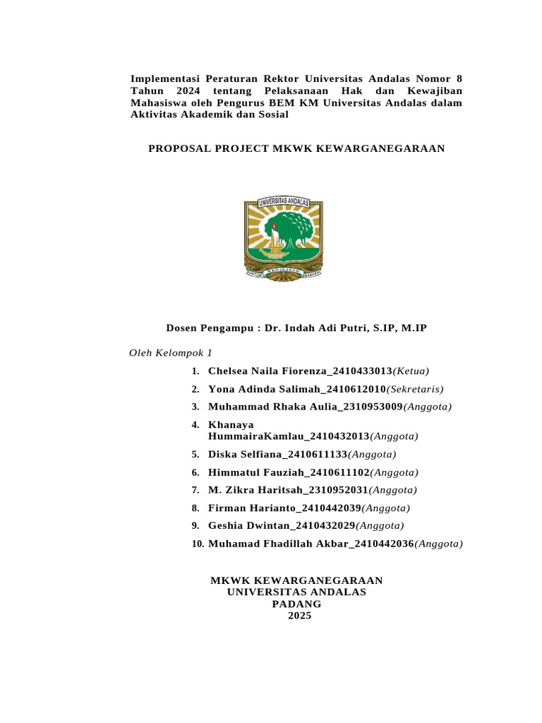 Laporan Akhir Project MKWK KWN Kel 1 | PDF