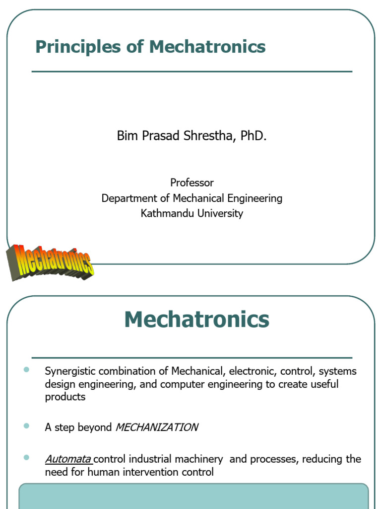 1 - Principle of Mechatronics (Chap 1) ) | PDF | Mechatronics ...