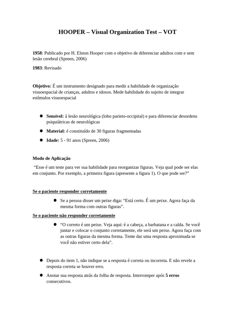 Hooper Aplicacao Pontuacao | PDF
