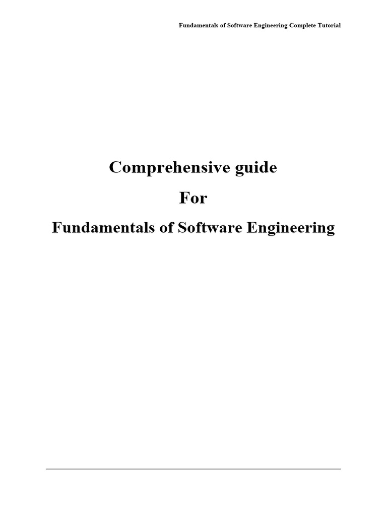 Comprehensive guide for the Fundamentals of Software Engineering | PDF ...