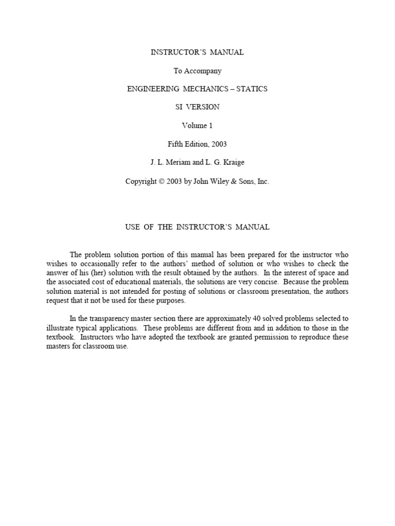 Ilide - Info Solution Statics Meriam 5th PDF PR | PDF