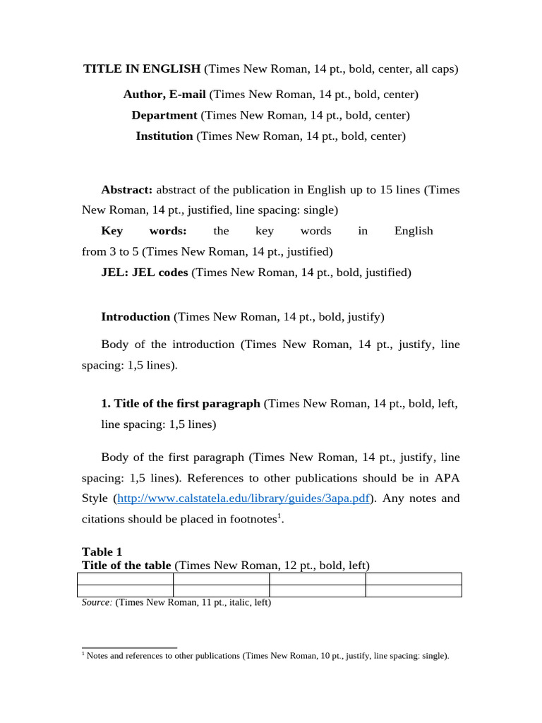 Academic Paper Formatting Guide | PDF