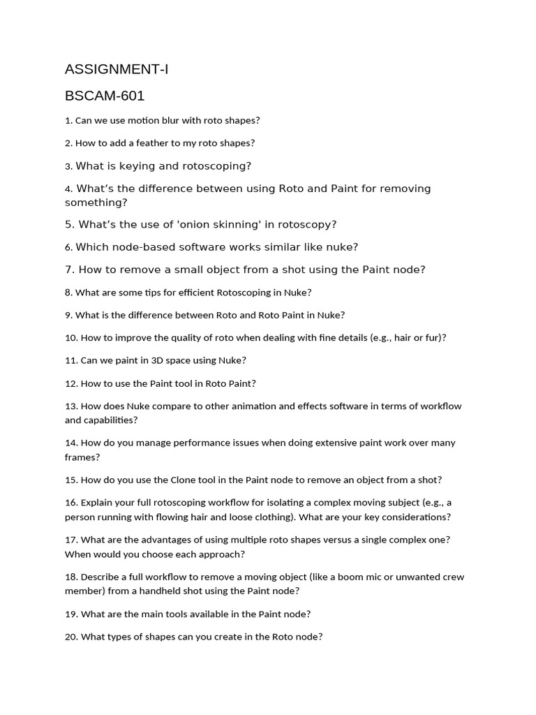 Rotoscopy and Paint (Nuke) | PDF