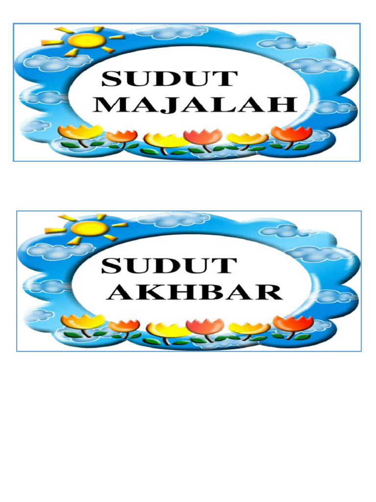 Label Sudut Hasil Kerja Murid | PDF