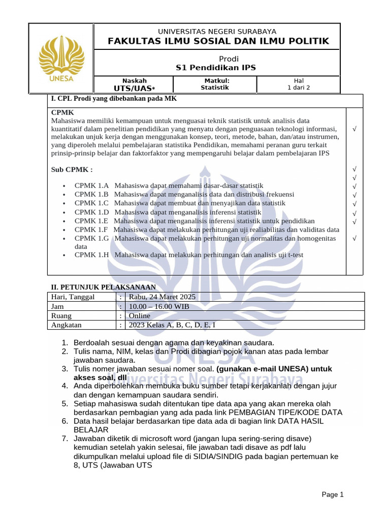 Uts Statistika Albani Salinan | PDF