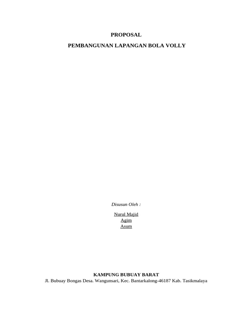 Proposal Pembangunan Lapangan Bola Volly | PDF