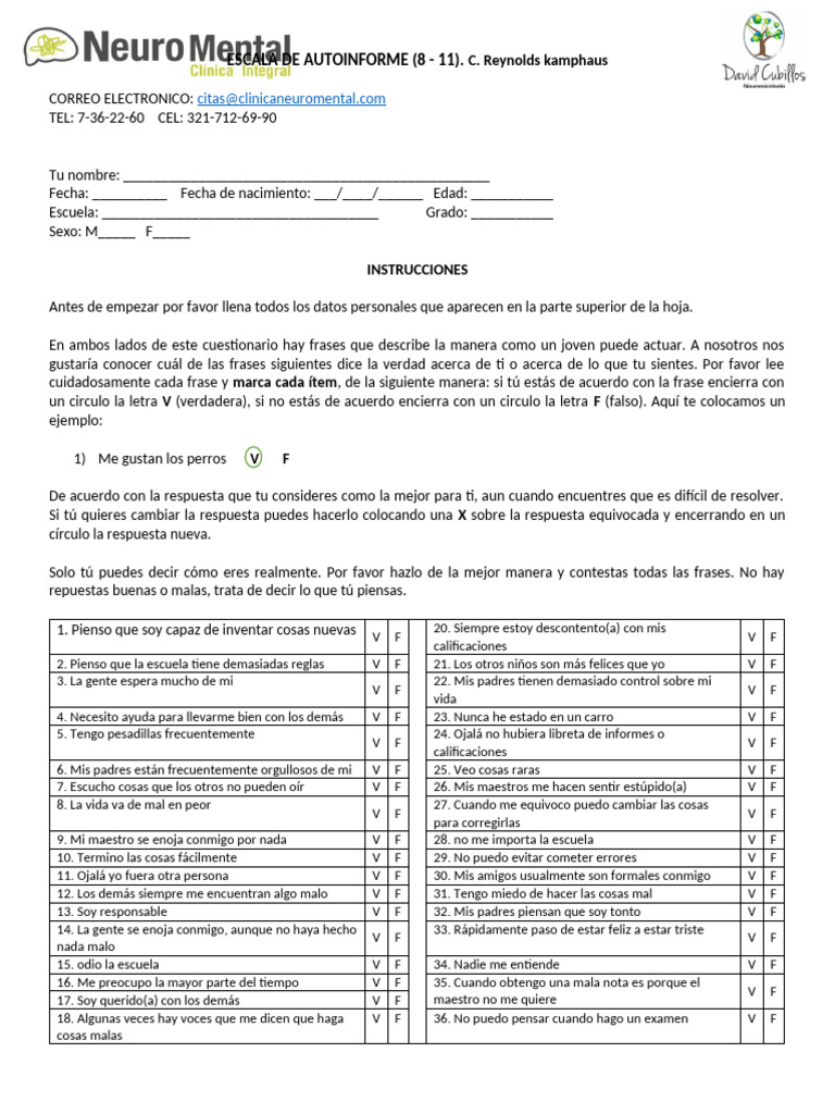 Autoinforme (8 - 11) | PDF