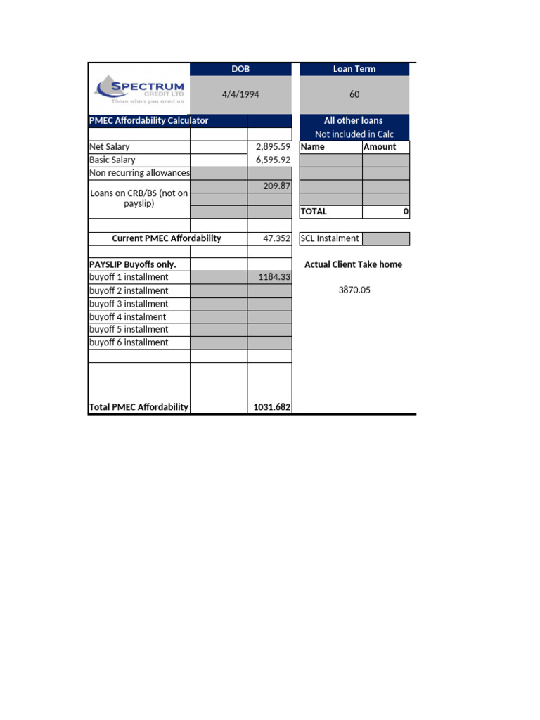 Spectrum CS Loan Calc V9 | PDF | Paycheck | Banking