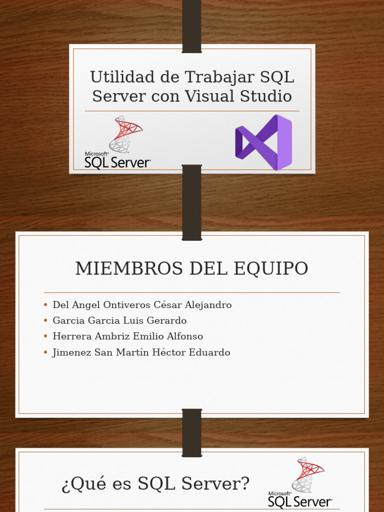 Utilidad de Trabajar SQL Server Con Visual Studio | PDF | Servidor SQL ...