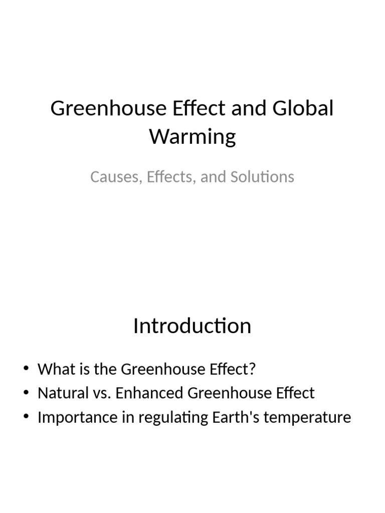 Greenhouse Effect Presentation | PDF