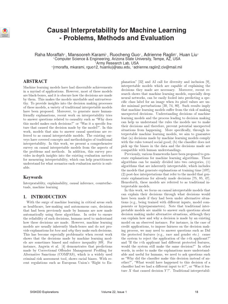 Causal Interpretability For Machine Learning | PDF | Machine Learning | Causality