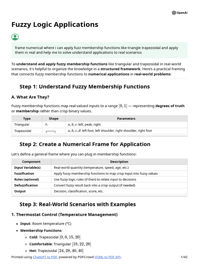 Fuzzy Logic Membership Functions Explained | PDF | Fuzzy Logic